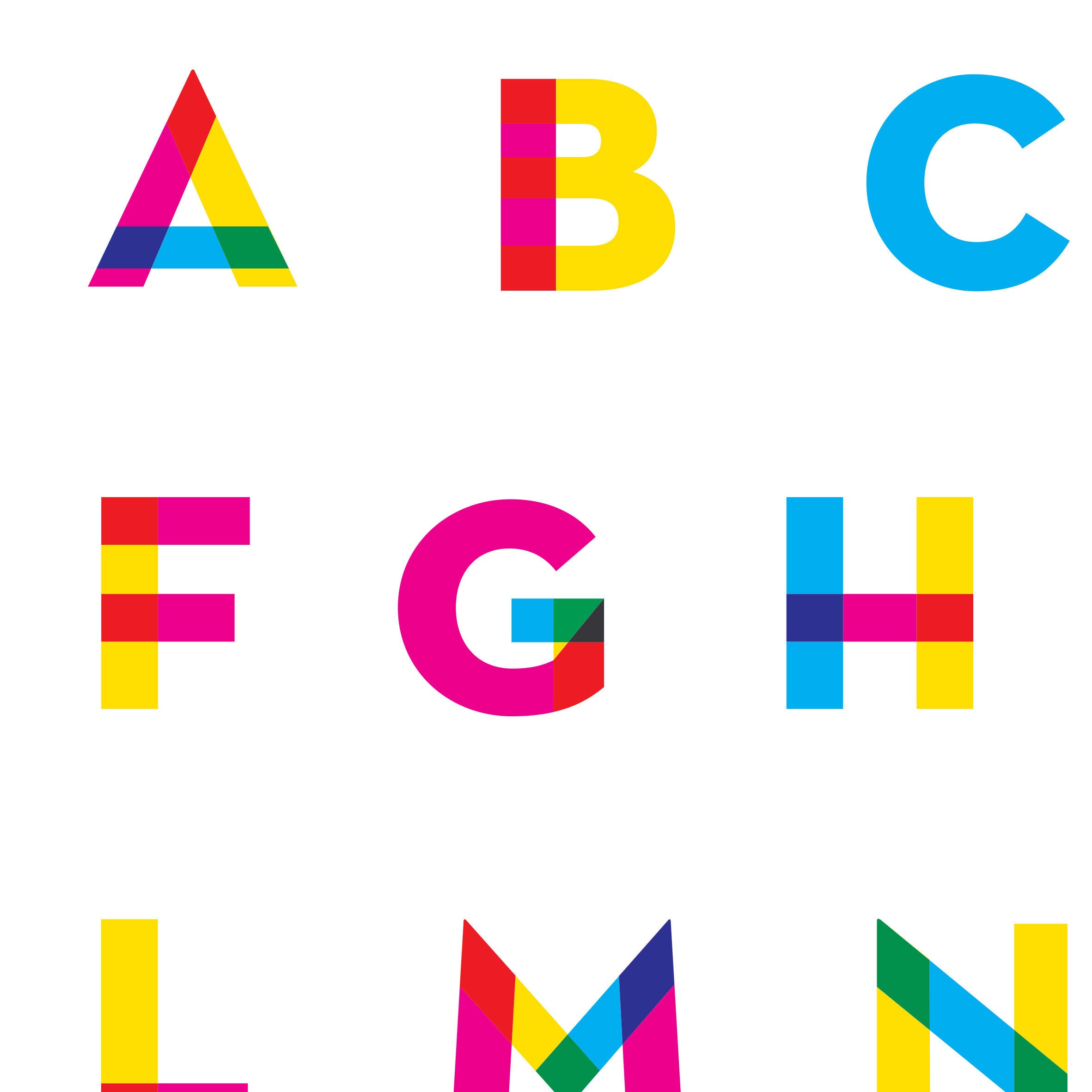 Alphabet Poster From A to Z Printable Mid Century Modern - Etsy