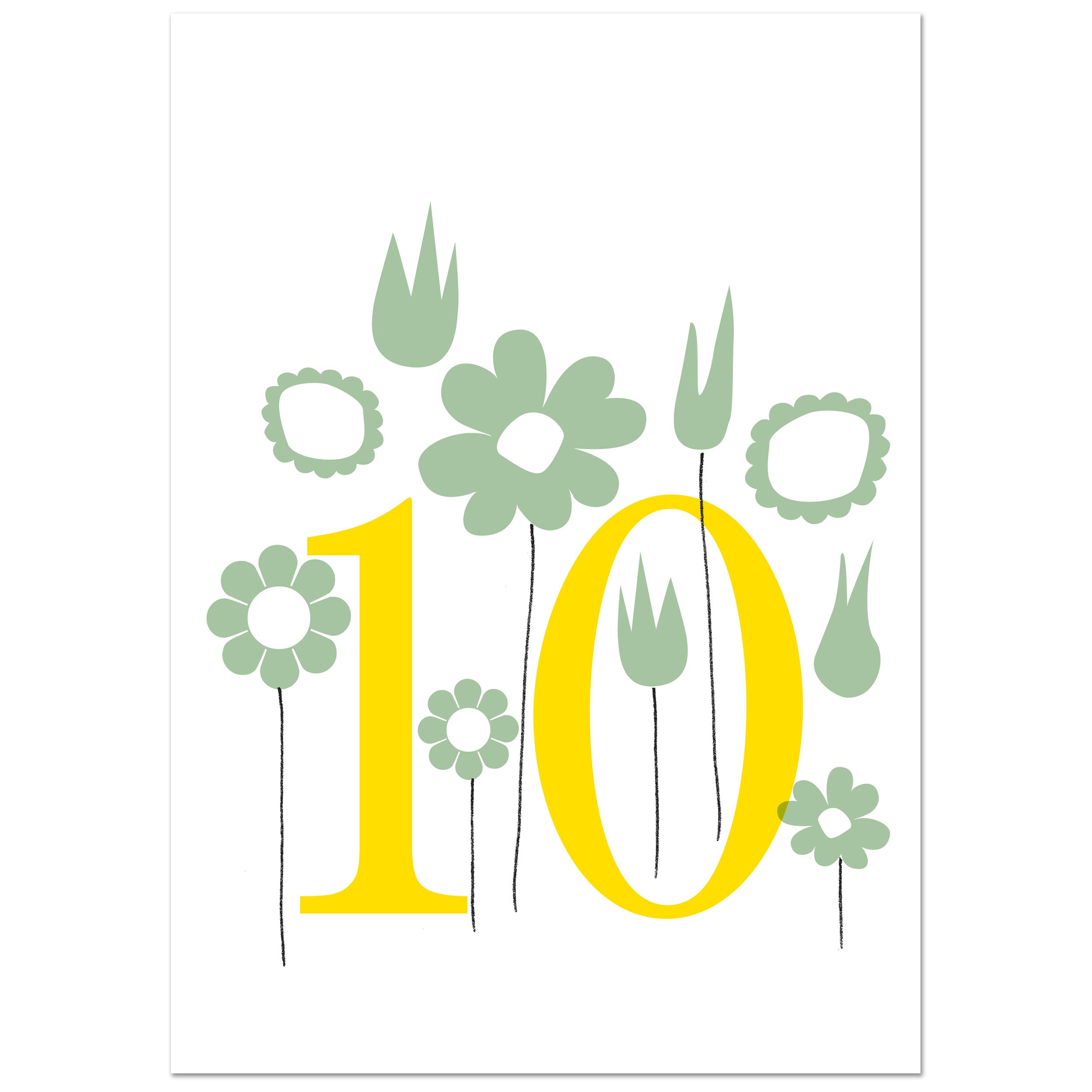 Number 10 Poster Printable Number Poster Number Poster 1-10 | Etsy UK