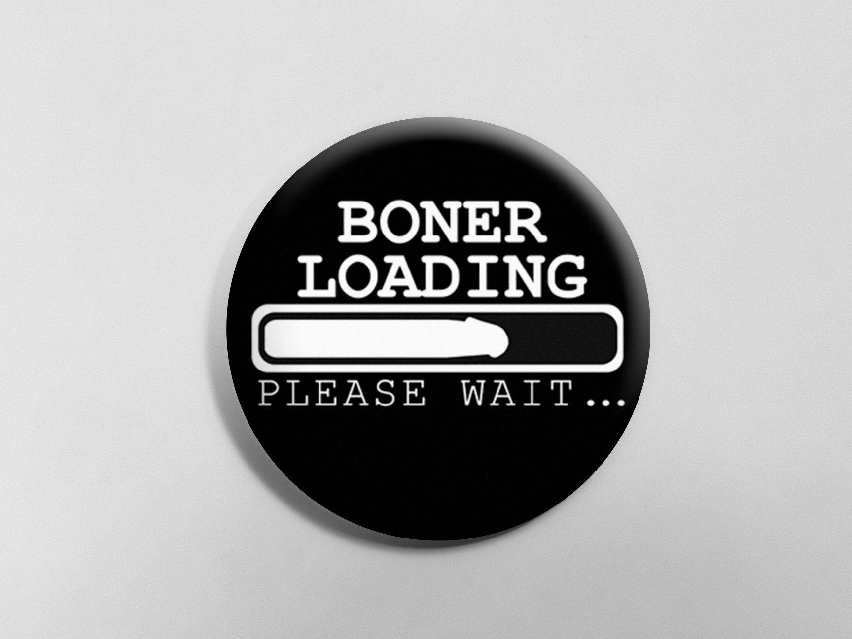 Boner Loading, Please Wait Button NSFW 18 Gay Cock LGBTQ Pride Pin ...