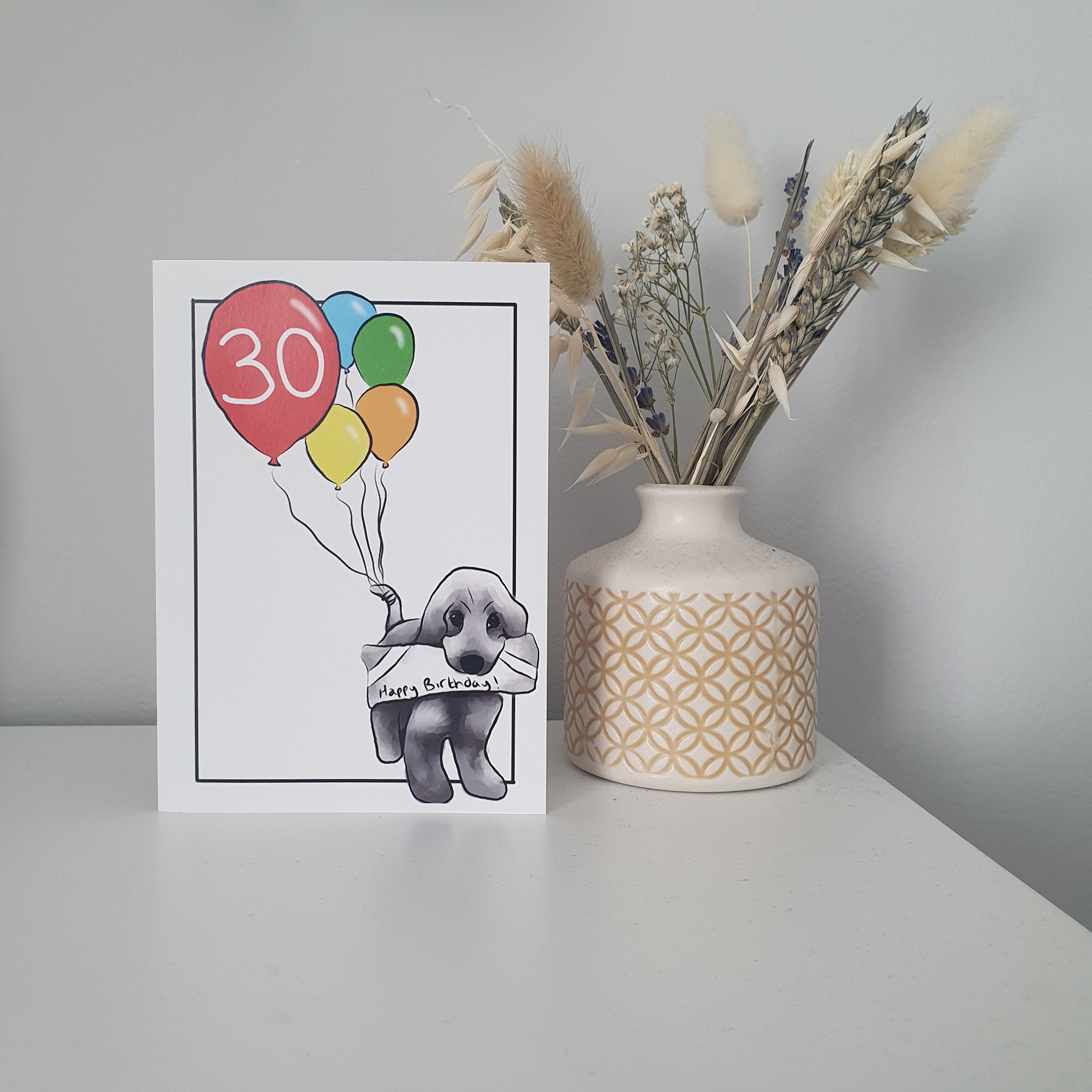 30th Birthday Card - "happy Birthday!" - Dog Design - Etsy UK