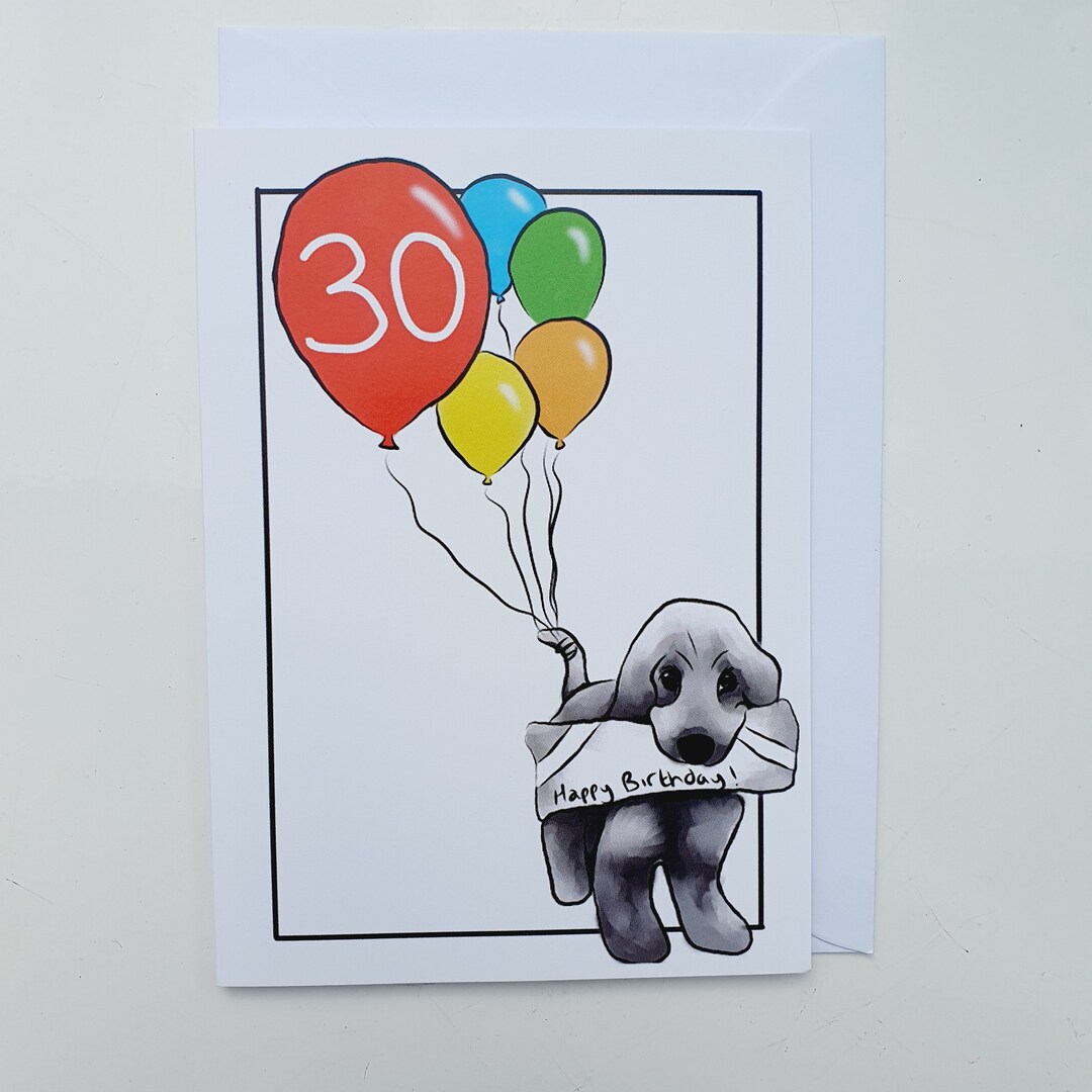 30th Birthday Card - "happy Birthday!" - Dog Design - Etsy UK