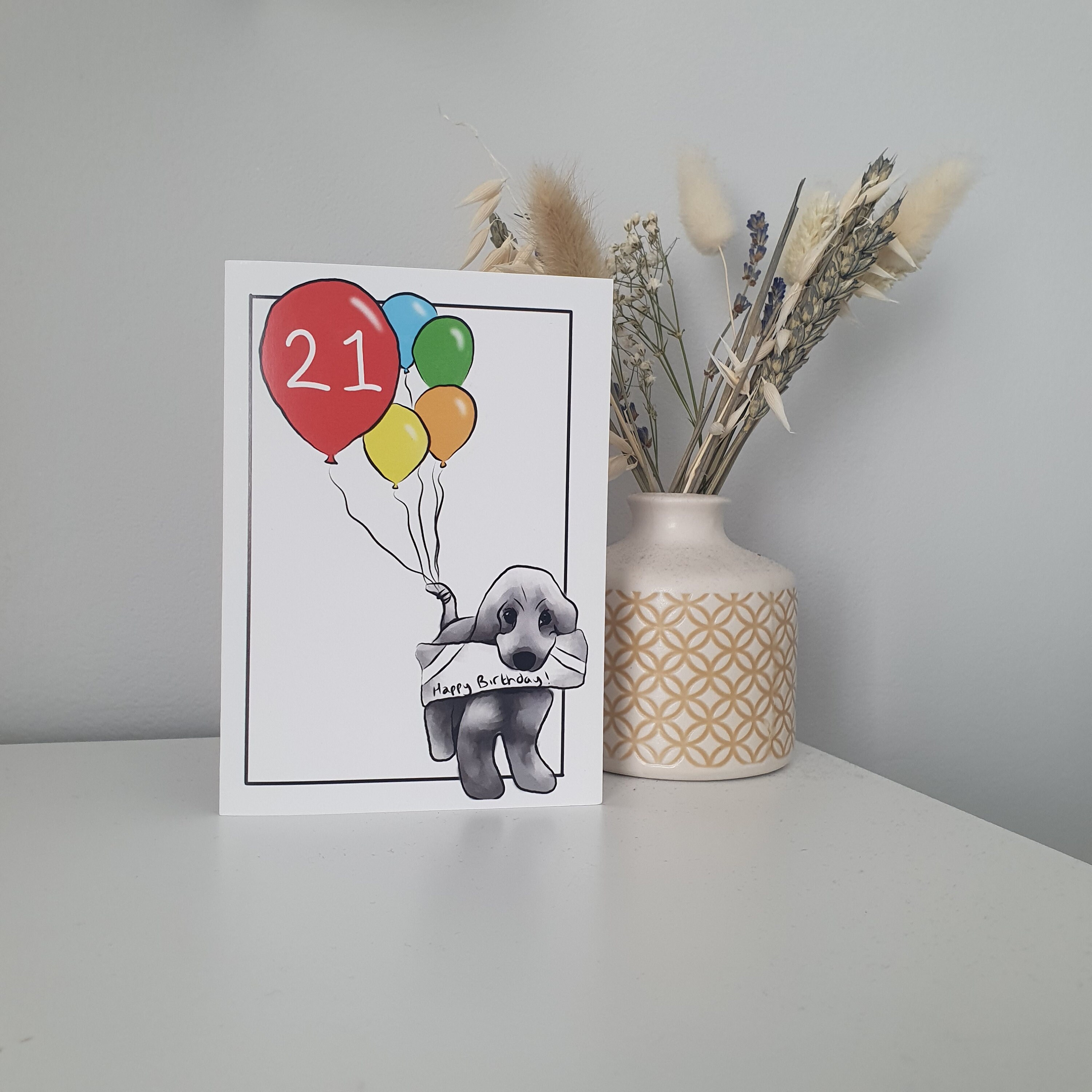 21st Birthday Card happy Birthday Dog Design - Etsy UK