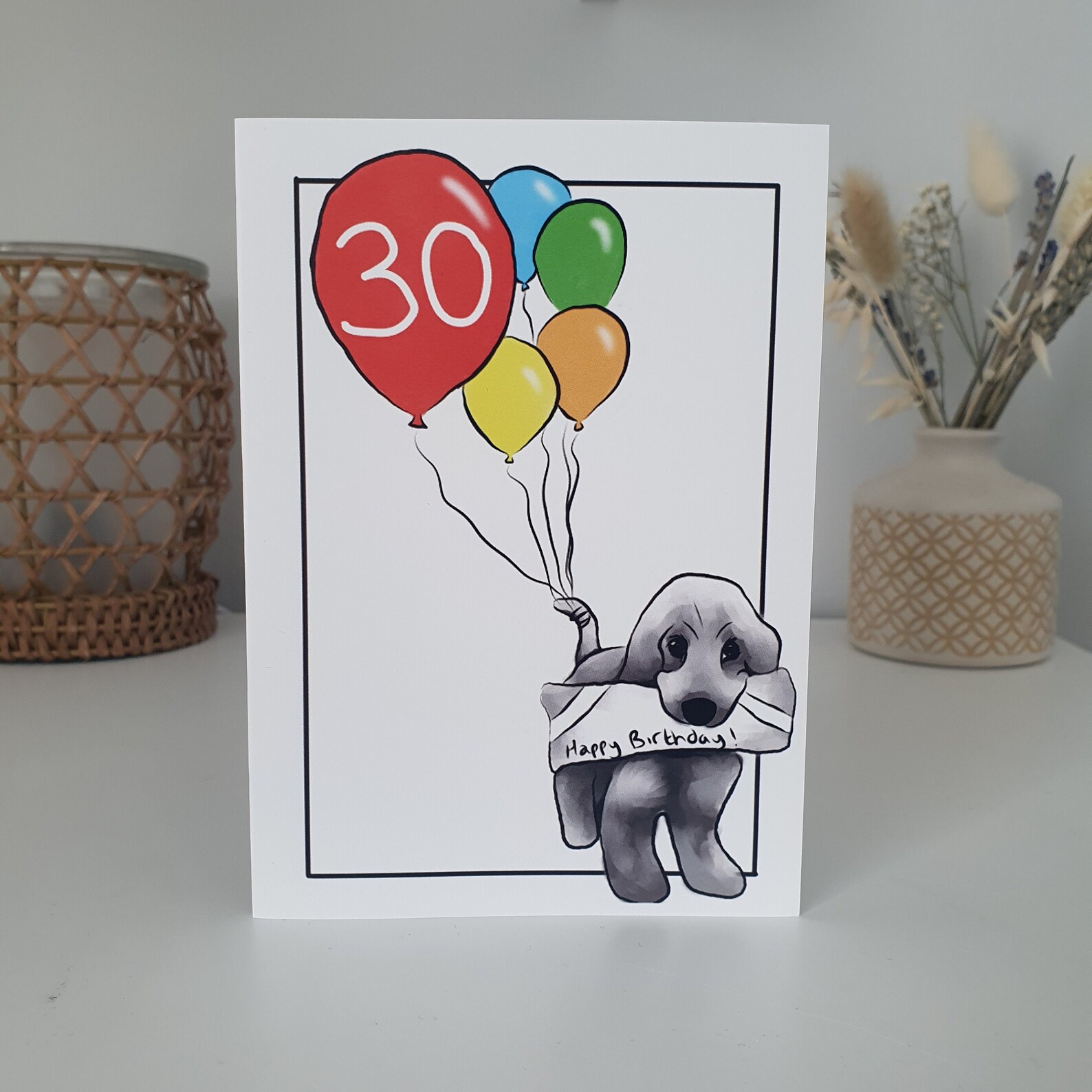 30th Birthday Card - "happy Birthday!" - Dog Design - Etsy UK