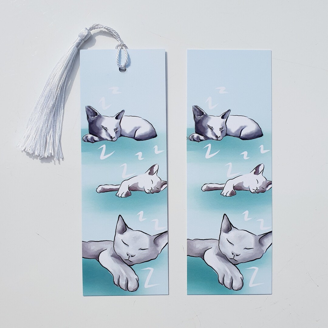 Cat Bookmark Snoozy Cats Design Small Gift for Christmas - Etsy