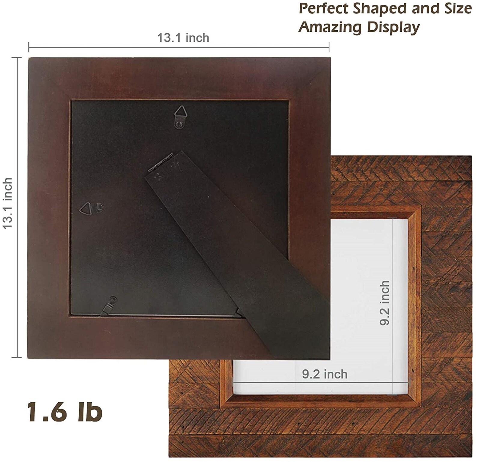 Wooden Picture Frame 10x10 inch Wood Plank Design with Rustic | Etsy