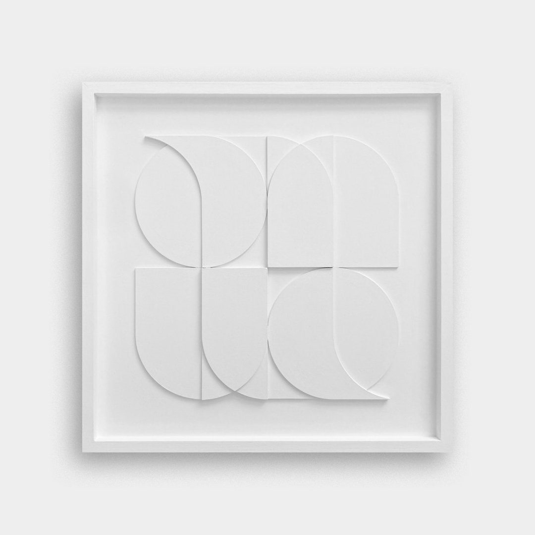 Satori 50x50cm Geometric Wall Art Relief Painting Relief Wall Sculpture ...