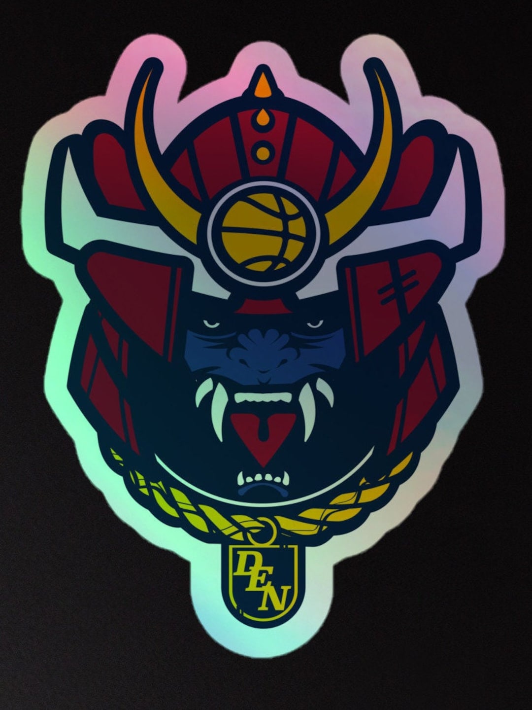 Denver Nuggets Samurai Warrior Mask Holographic Stickers - Etsy