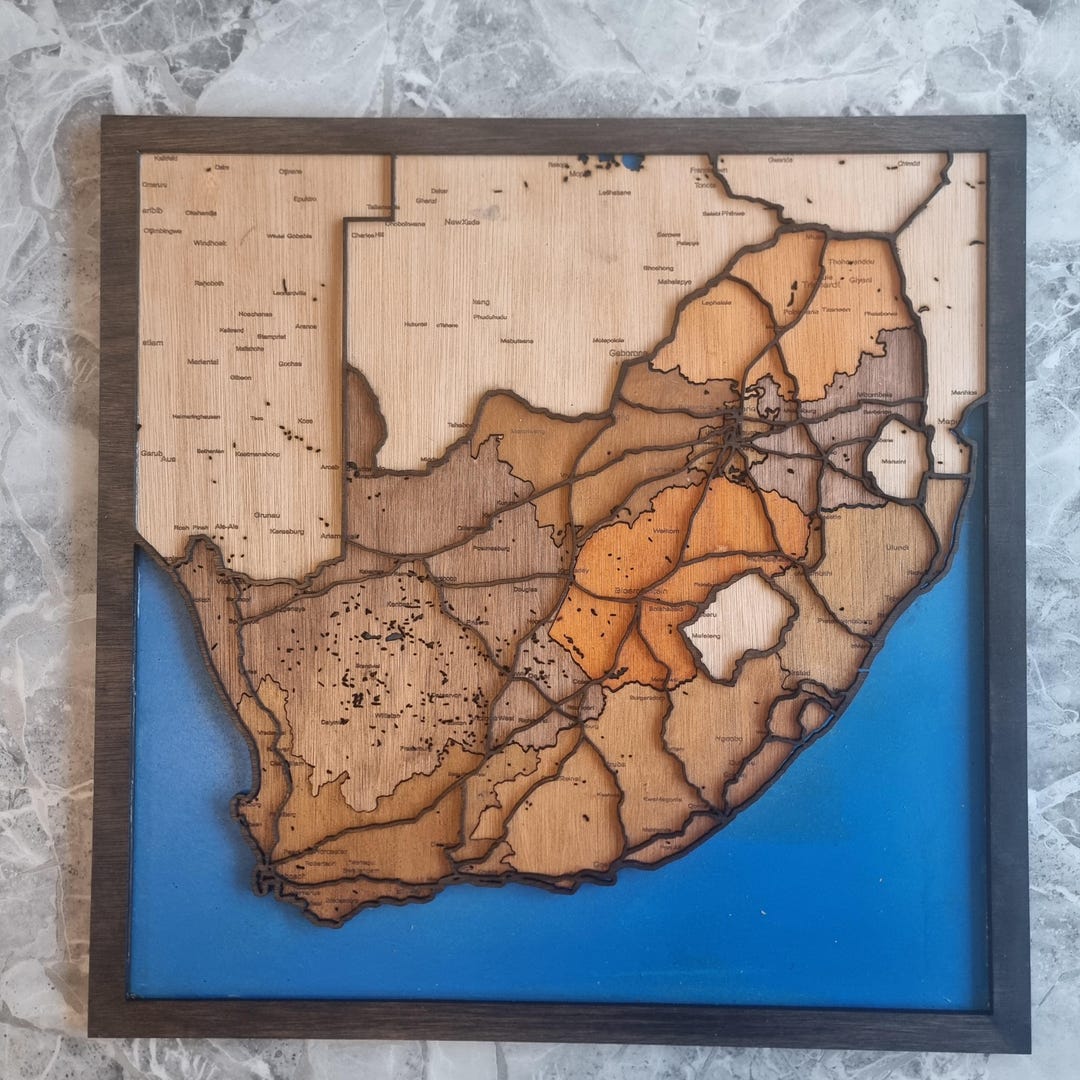 Handcrafted South Africa Map Wall Art Detailed Laser-cut SA Map African ...