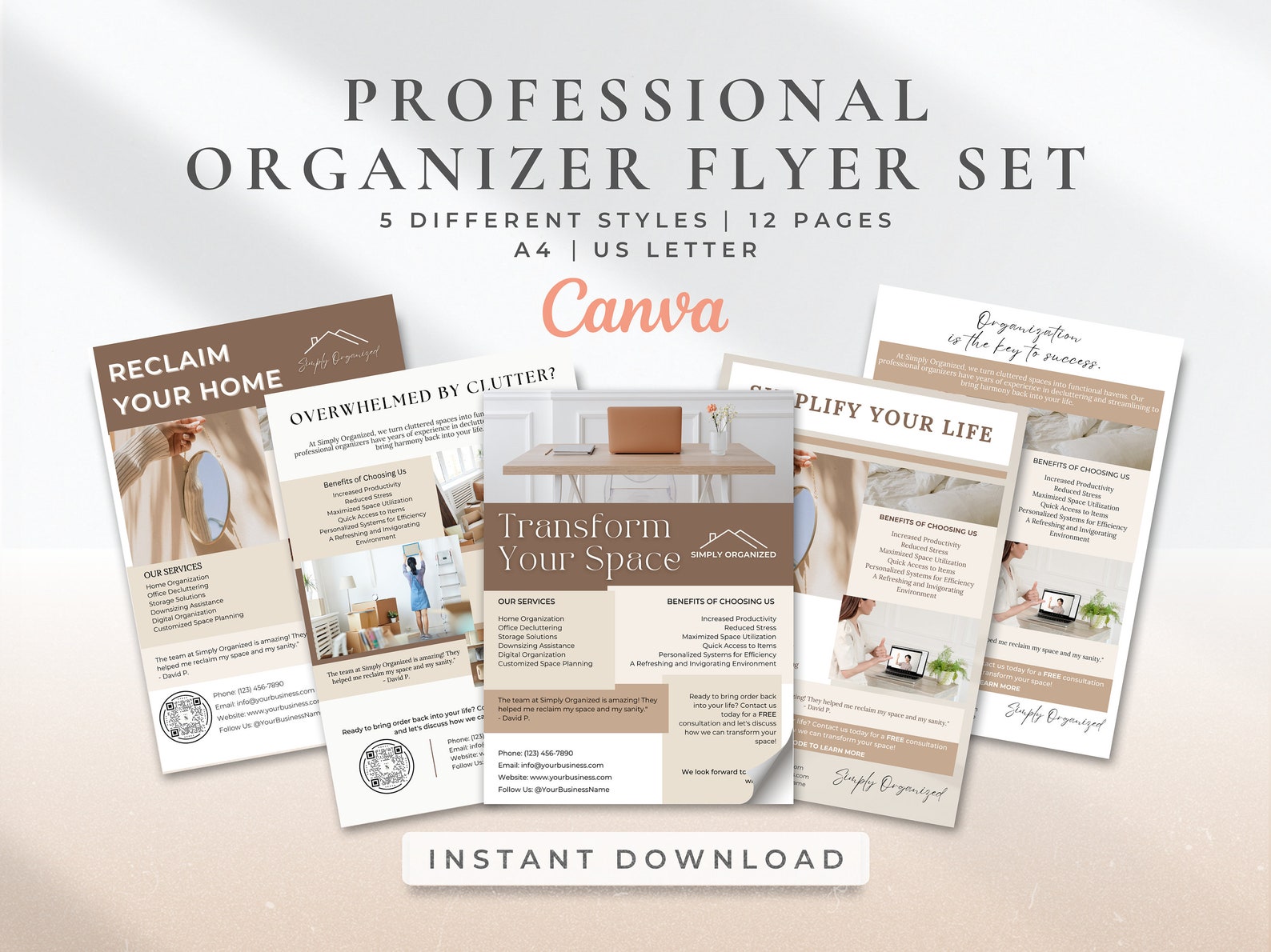 Professional Organizer Services Flyer, Home Organizer Business ...