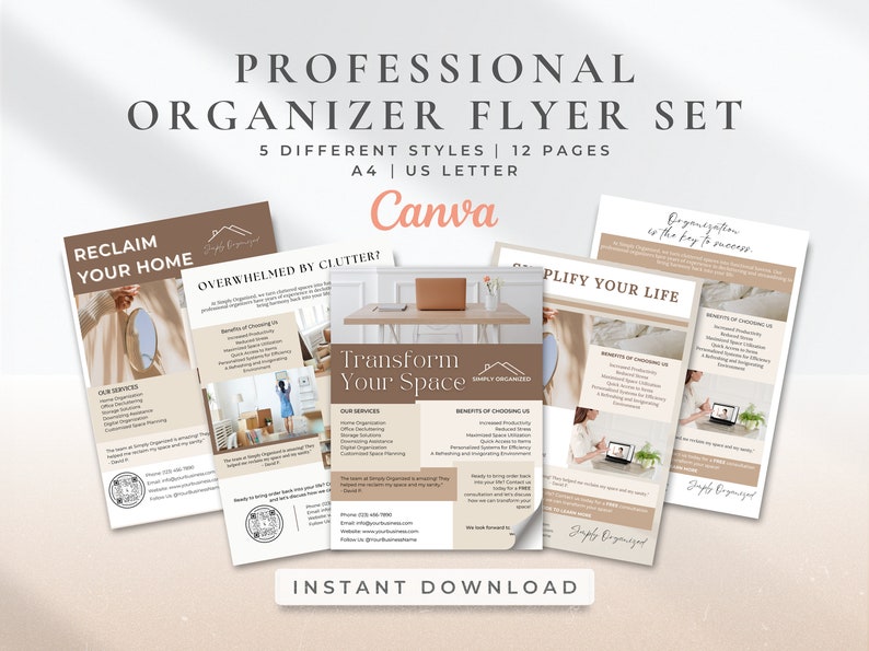 Professional Organizer Services Flyer, Home Organizer Business ...