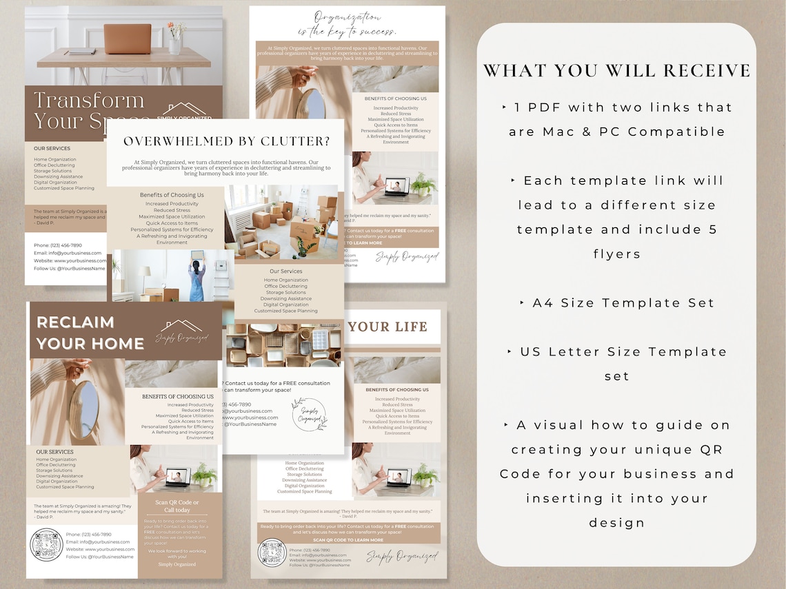 Professional Organizer Services Flyer, Home Organizer Business ...