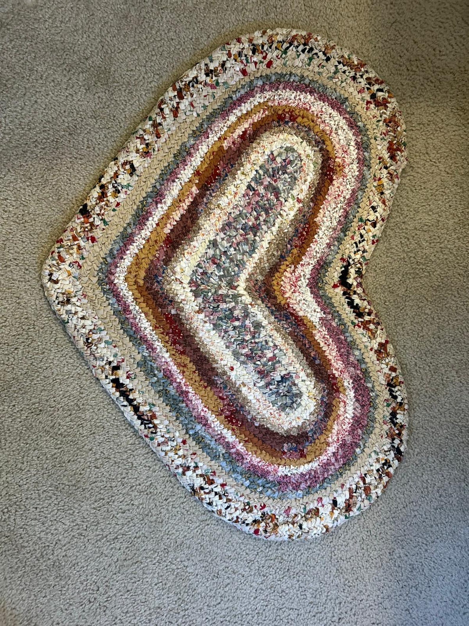 Farmhouse Rag Rug, Upcycled Rug, Homestead Decor - Etsy