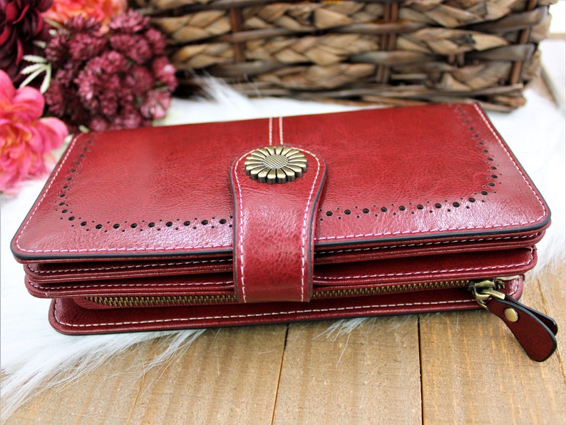 Personalized Authentic Large Wallet for Women Real Leather - Etsy