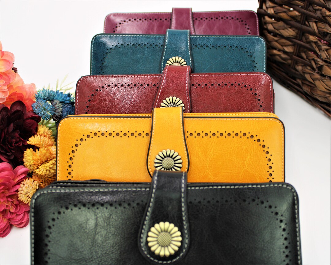 Personalized Authentic Large Wallet for Women, Real Leather Wallet for ...