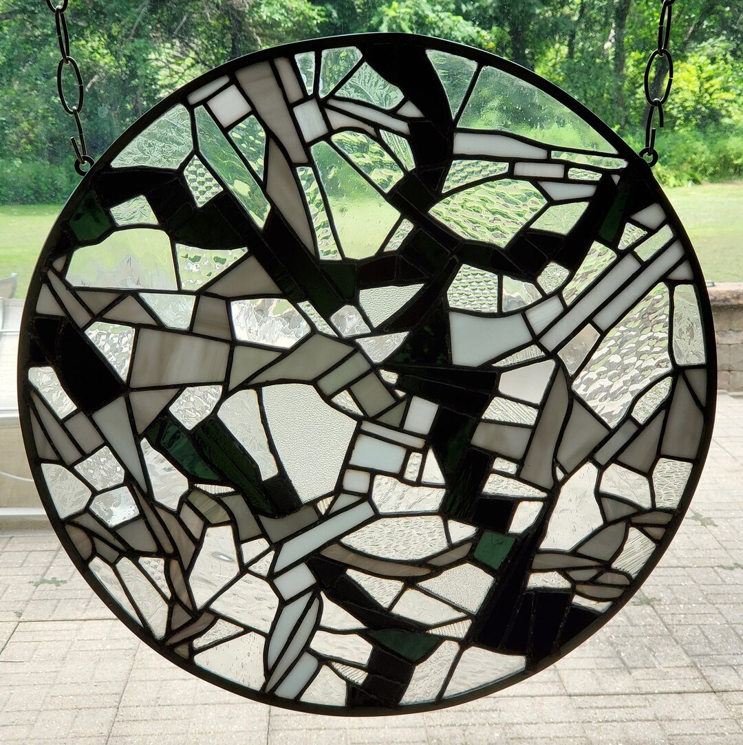 Round Stained Glass Panel Window Hanging - Etsy