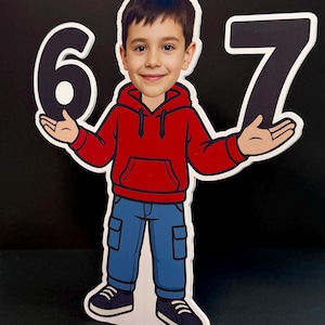 6 7 Cutout: 6-7 Face Prop, Six Seven Meme - Etsy