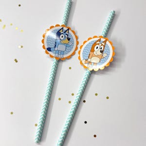 Bluey Party Straws , Bluey Decorations, Bluey Birthday, Bluey Paper ...