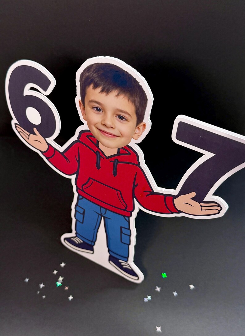 6 7 Cutout: 6-7 Face Prop, Six Seven Meme - Etsy