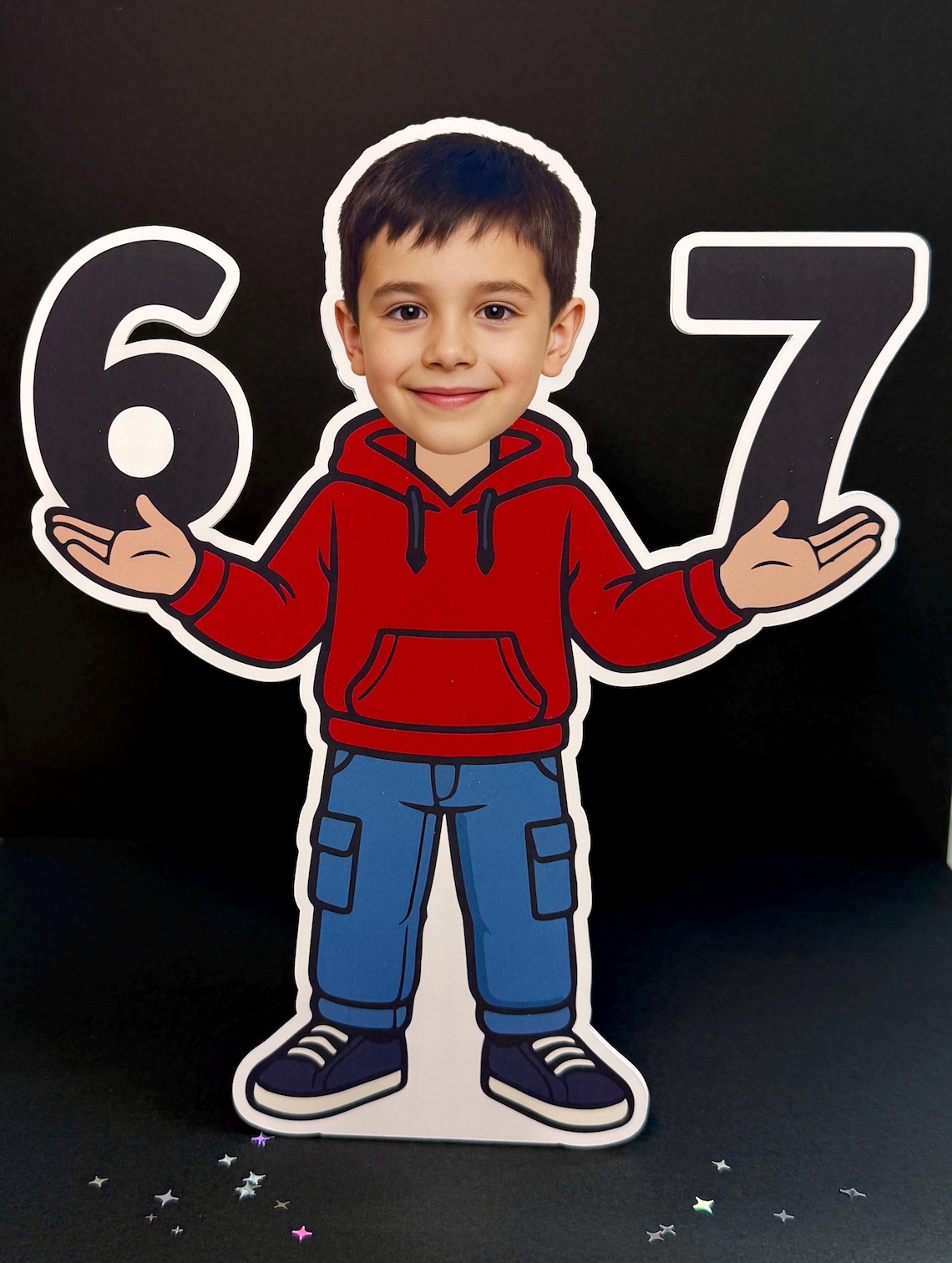 6 7 Cutout: 6-7 Face Prop, Six Seven Meme - Etsy