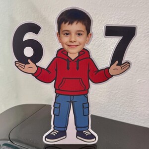 6 7 Cutout: 6-7 Face Prop, Six Seven Meme - Etsy