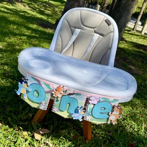 Bluey ONE High Chair Banner: Bingo Birthday Party Decor - Bluey and ...