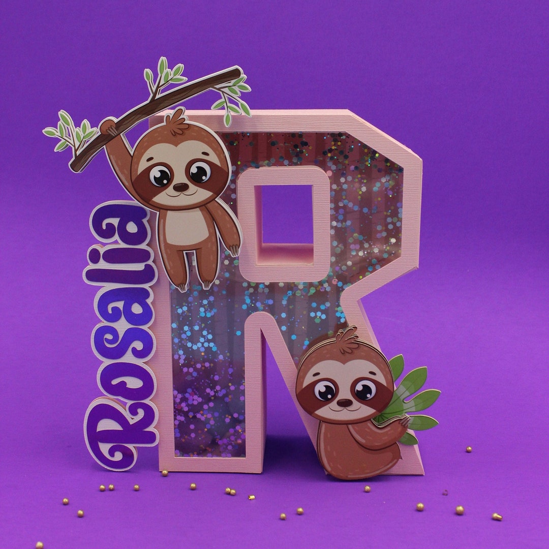 Sloth Baby Shower, Sloth Party Decor, Sloth 3D Letters, Customized 3D ...