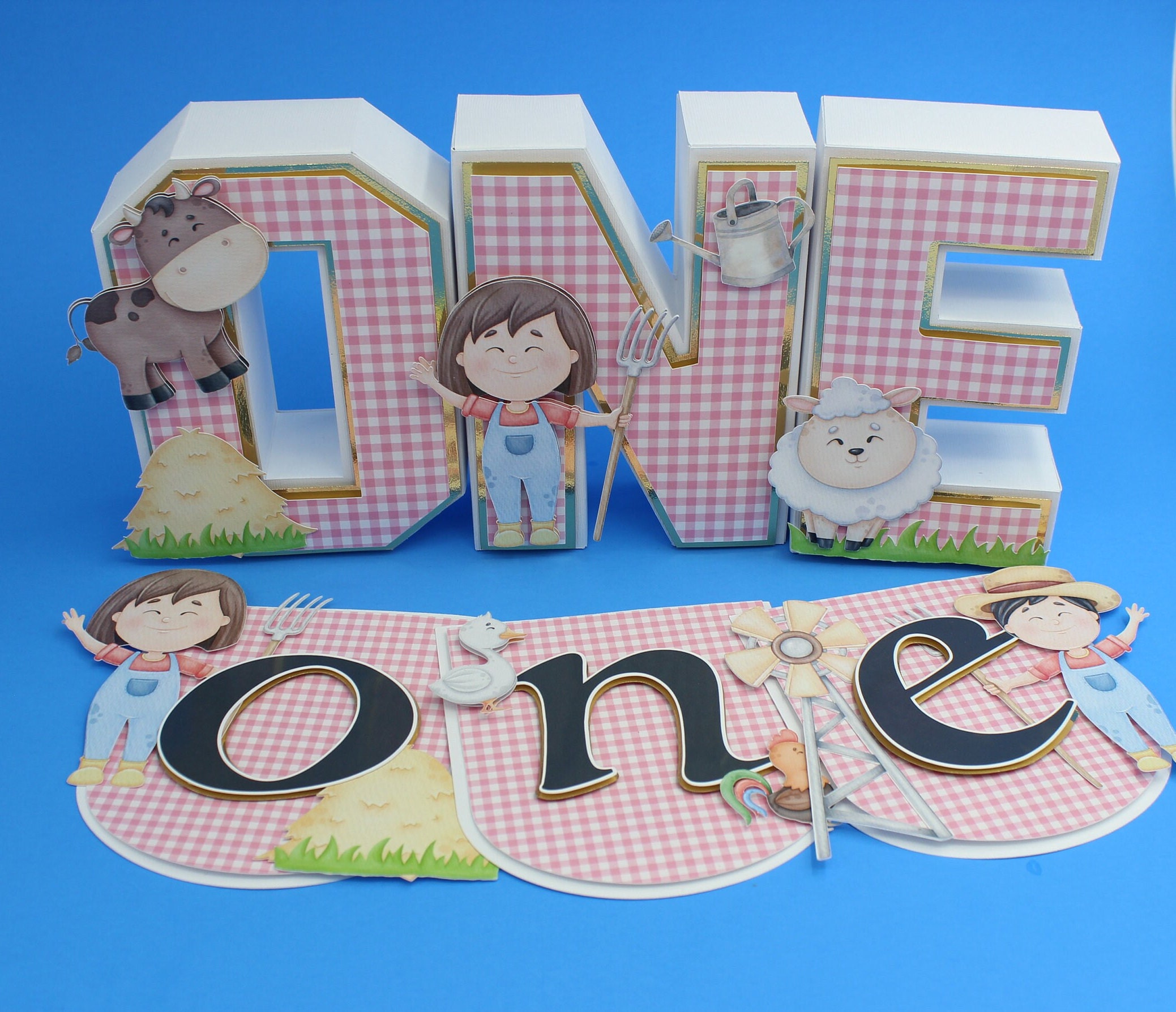 Farm Birthday Decorations 3D Farm Number Old Mcdonald Farm - Etsy