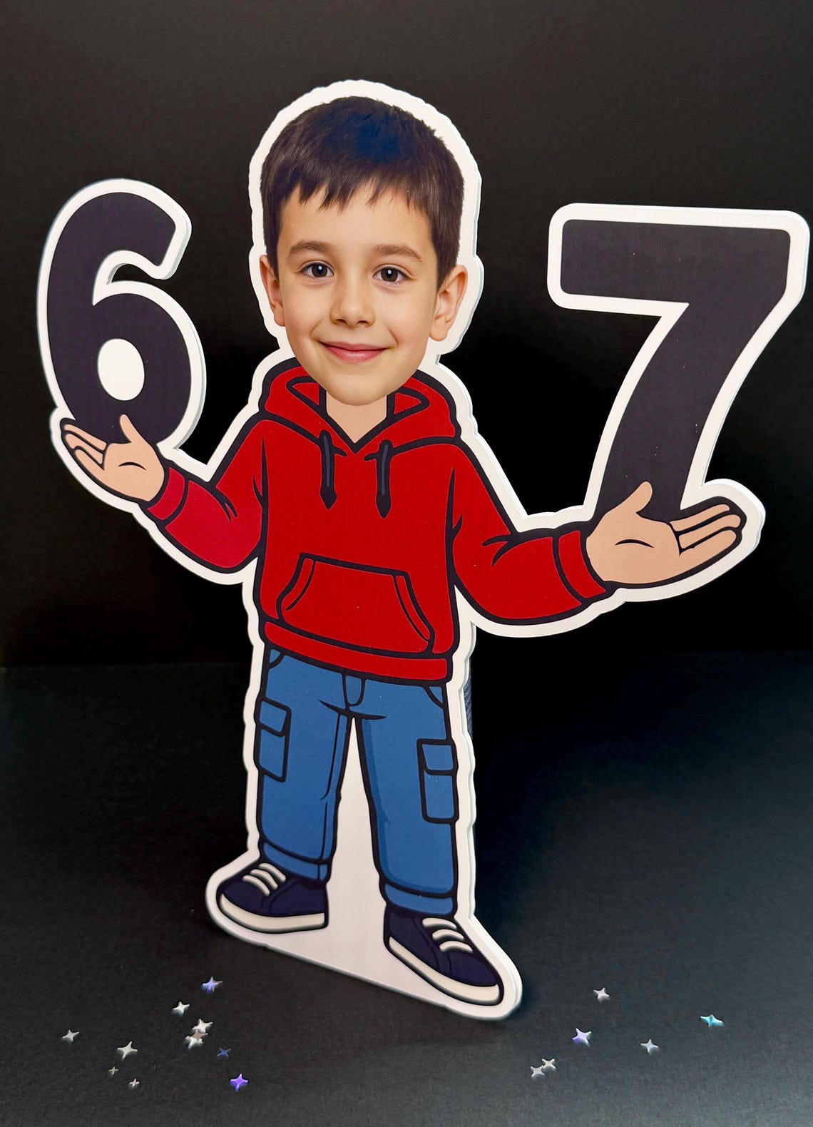 6 7 Cutout: 6-7 Face Prop, Six Seven Meme - Etsy