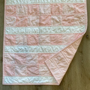 Peachy Pink Squares Baby Girl Quilt Pink Baby Girl Quilt - Etsy