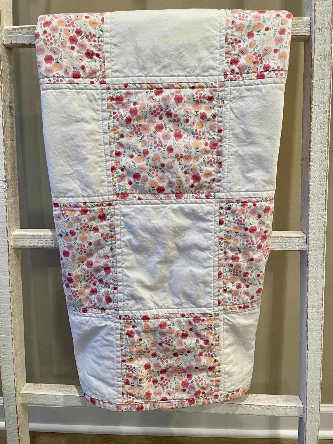 Pink Floral Baby Girl Patchwork Quilt - Etsy