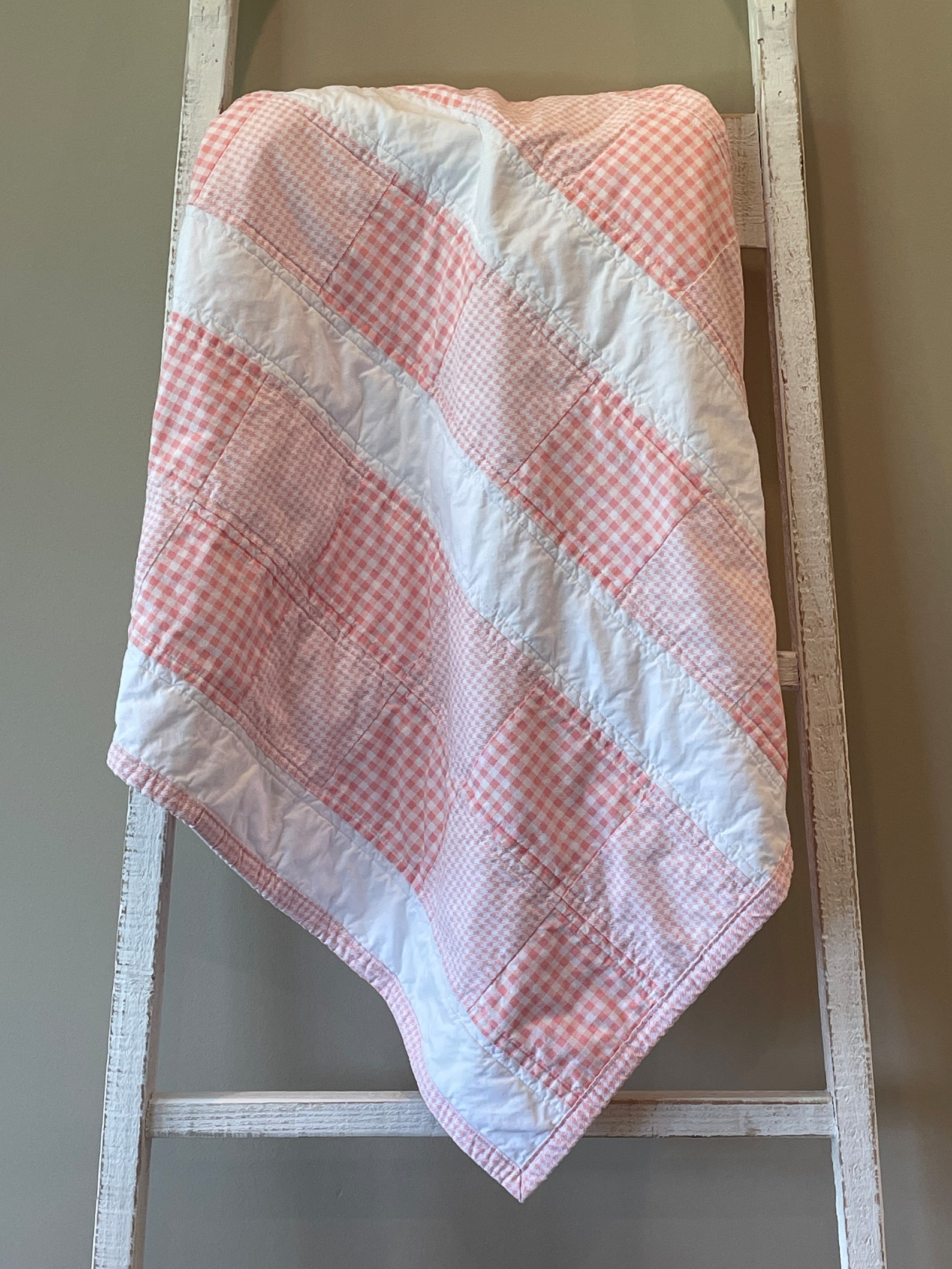 Peachy Pink Squares Baby Girl Quilt Pink Baby Girl Quilt - Etsy