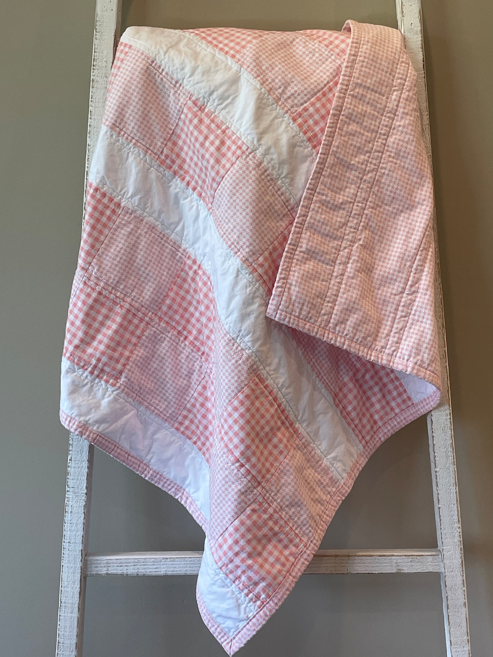 Peachy Pink Squares Baby Girl Quilt Pink Baby Girl Quilt - Etsy
