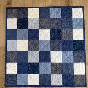 Blue Baby Quilt, Baby Boy Quilt, Handmade Baby Quilt, Baby Blanket ...