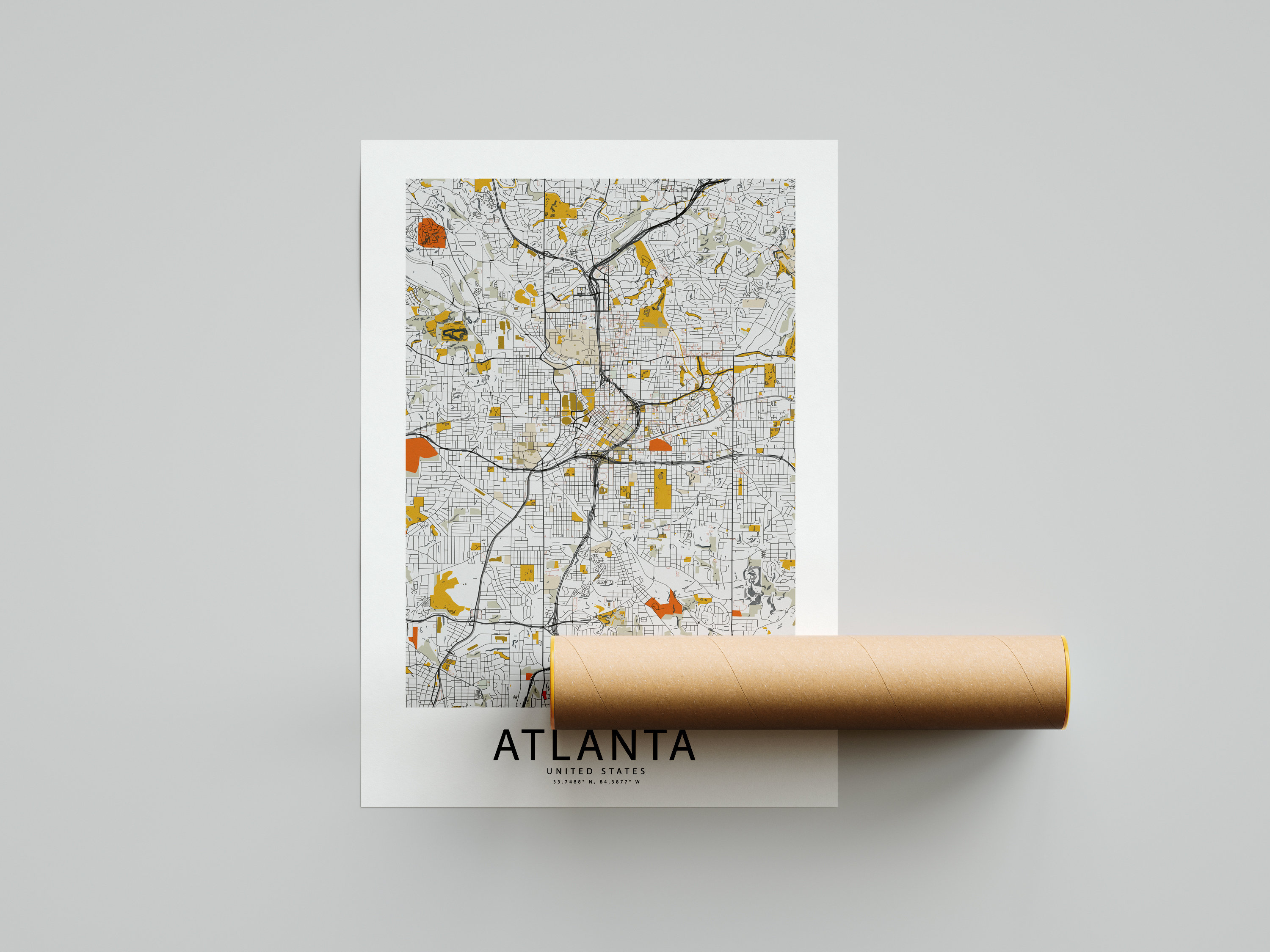 Atlanta GA Map Print, Georgia Map, USA Map Art Poster, Atlanta Vector ...