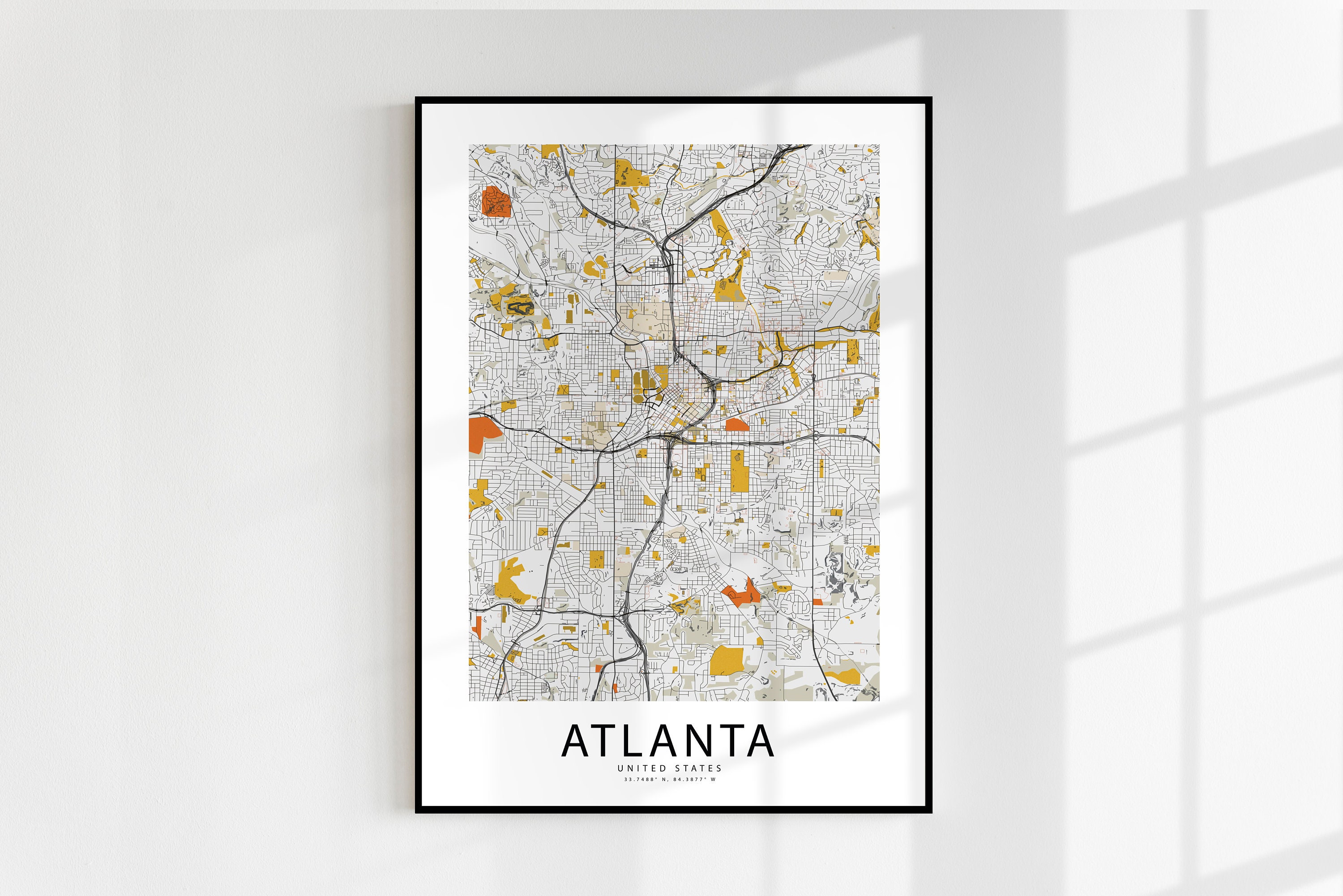 Atlanta GA Map Print, Georgia Map, USA Map Art Poster, Atlanta Vector ...