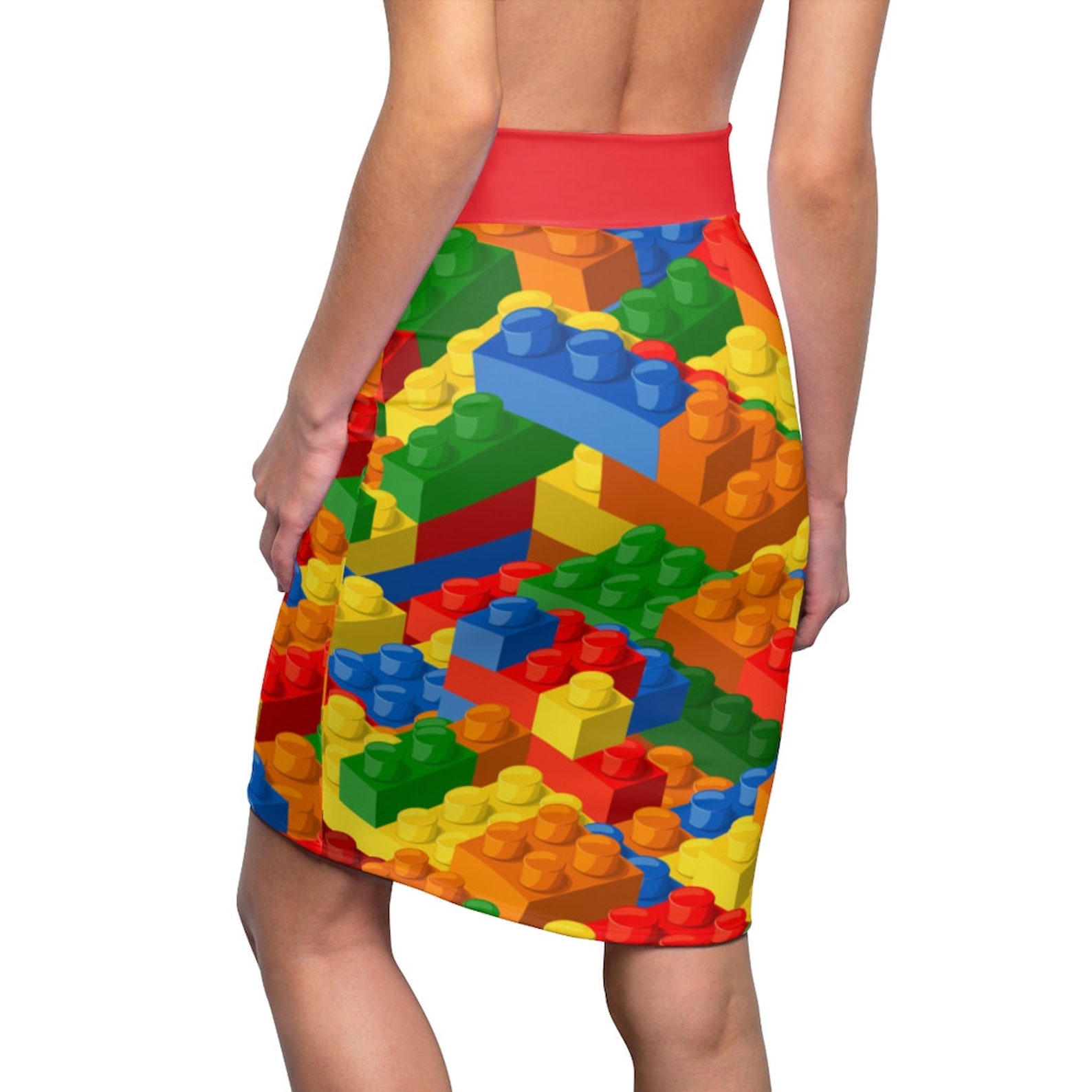 Womens or Teens Cute Lego Print Fitted Pencil Skirt - Etsy UK