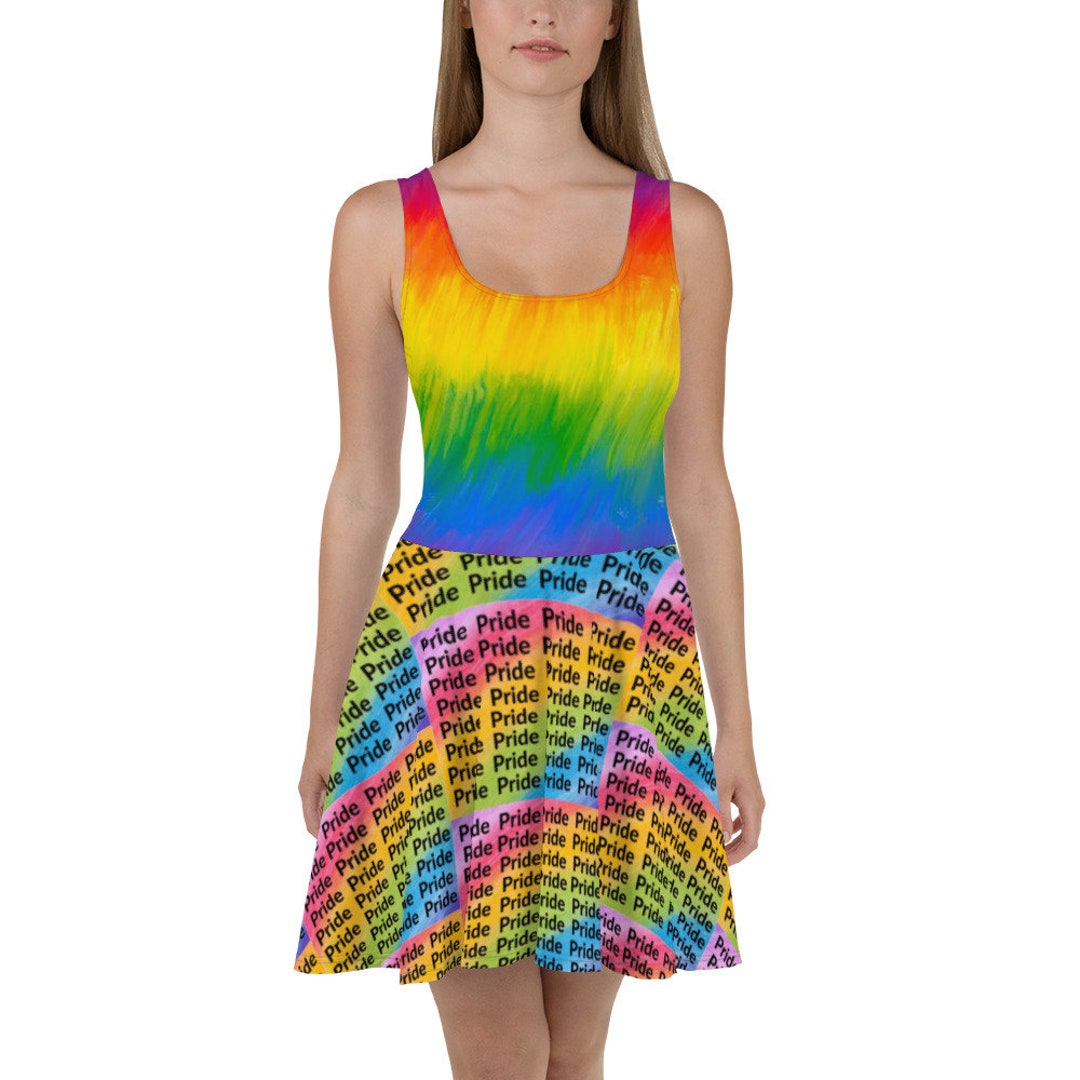 Rainbow LGBTQ Pride Skater Dress, Rainbow Dress, Colorful Pride Dress ...