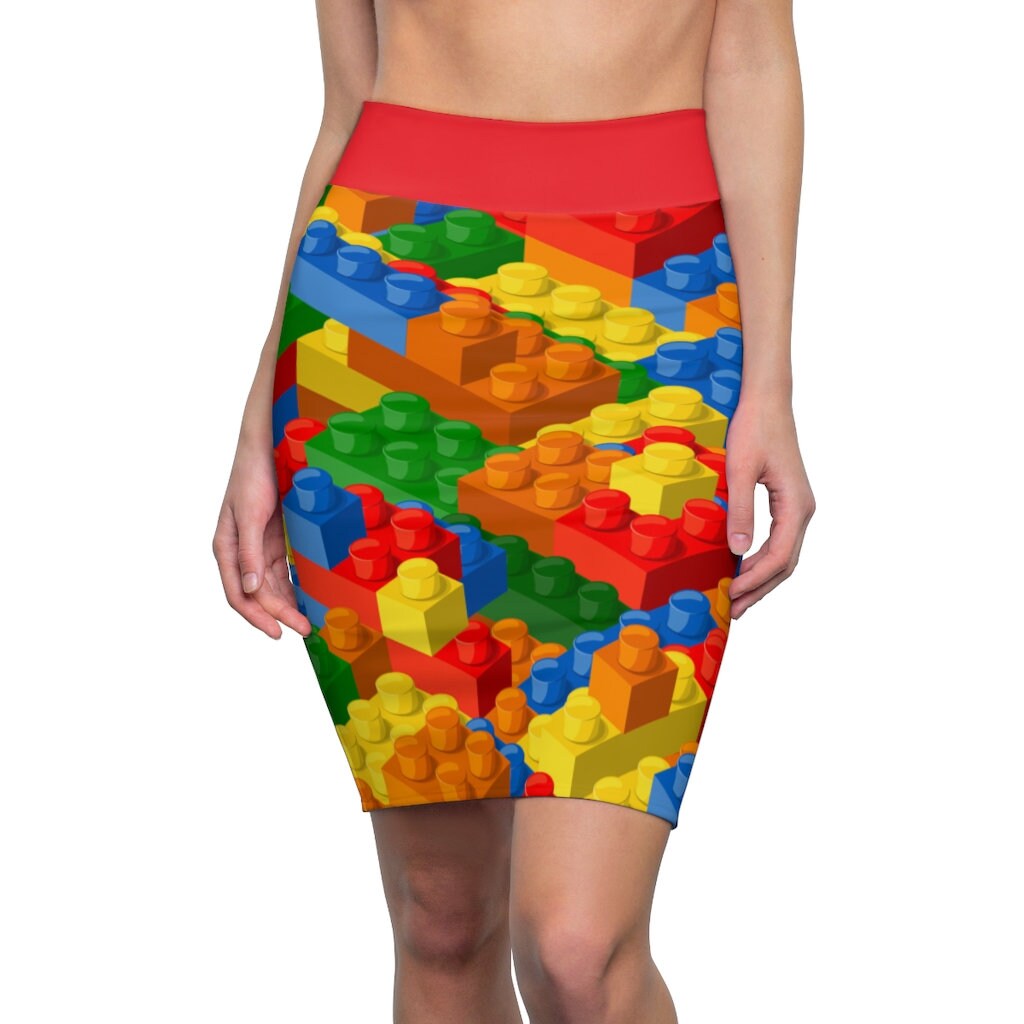 Womens or Teens Cute Lego Print Fitted Pencil Skirt - Etsy UK