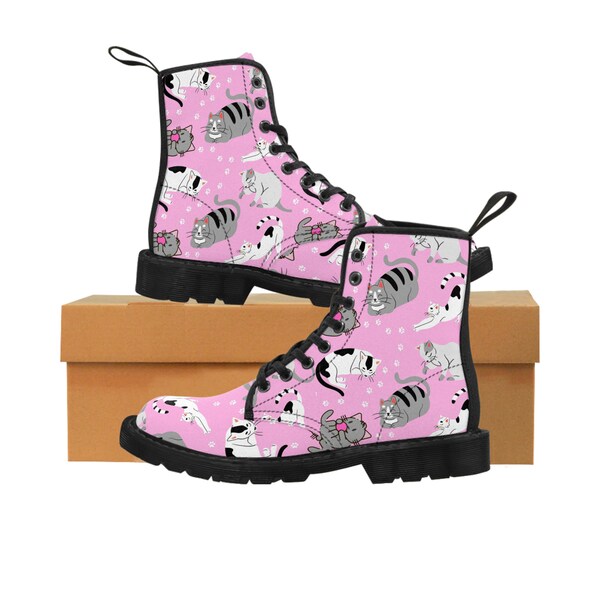 Pink Combat Boots - Etsy