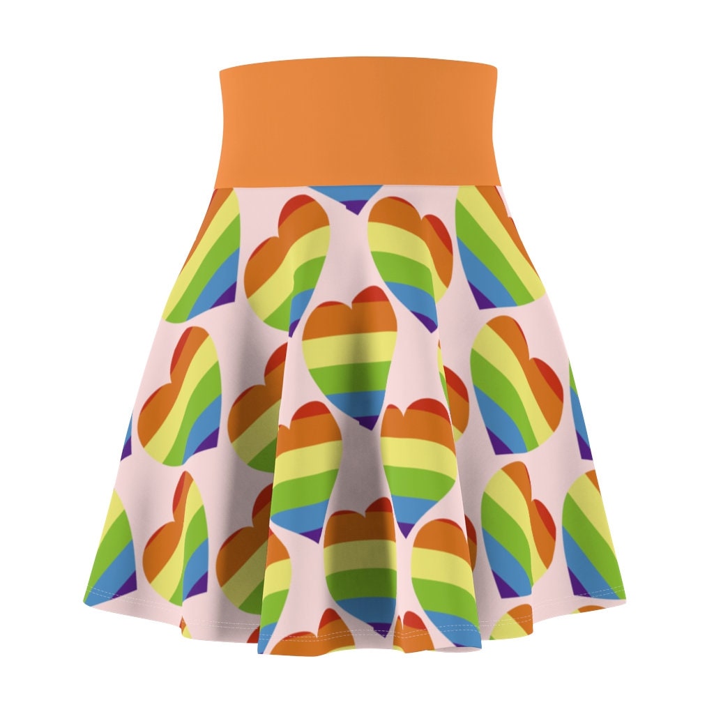 Women's LGBTQ Pride Skater Skirt Pride Rainbow Hearts | Etsy