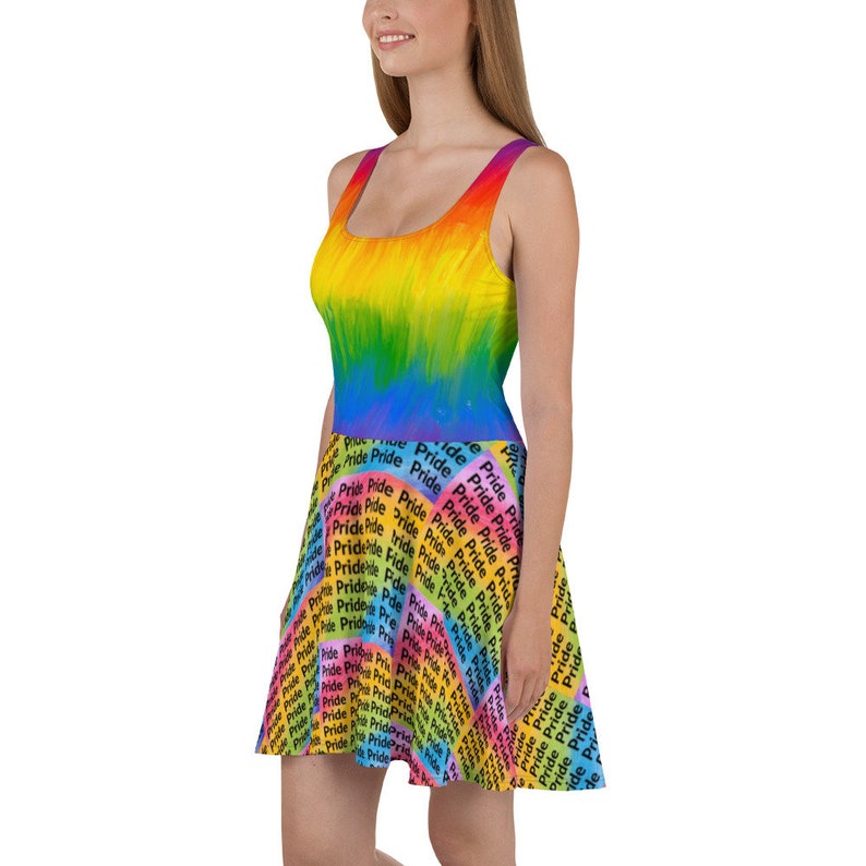 Rainbow LGBTQ Pride Skater Dress, Rainbow Dress, Colorful Pride Dress ...