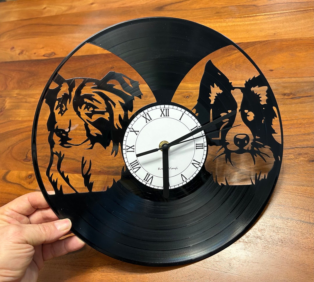 Border Collie Record Clock Creativevinyl Gift Idea Wall Clock - Etsy