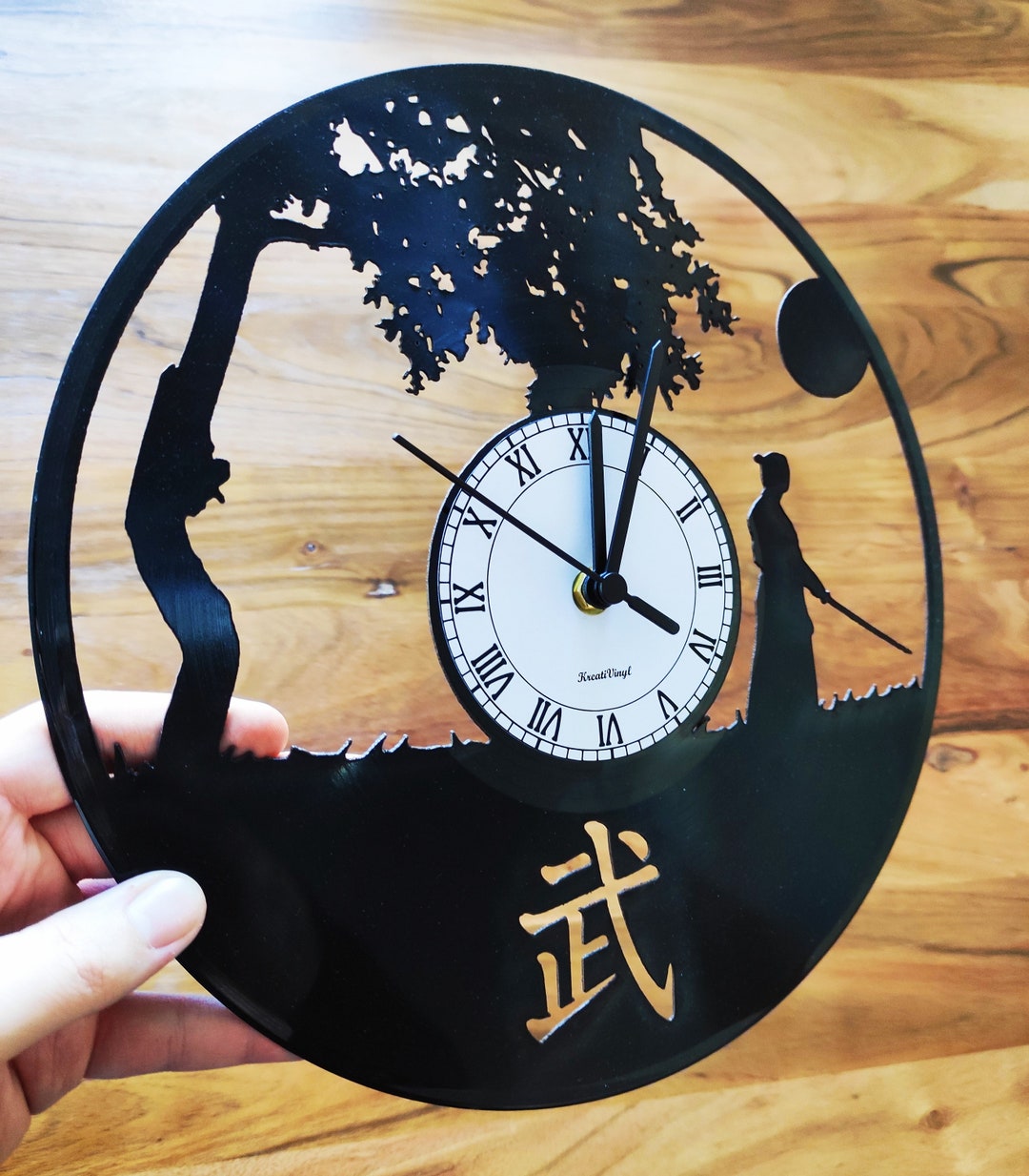 Samurai record clock KreatiVinyl idea de regalo reloj de pared Reloj de ...