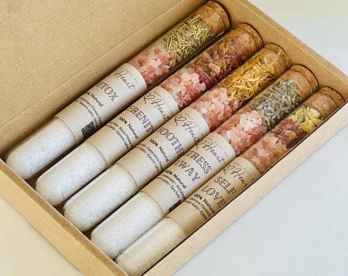 Bath Salt Gift Set, Bath Salts, Gift Basket, Spa Gifts,relaxing Gift ...