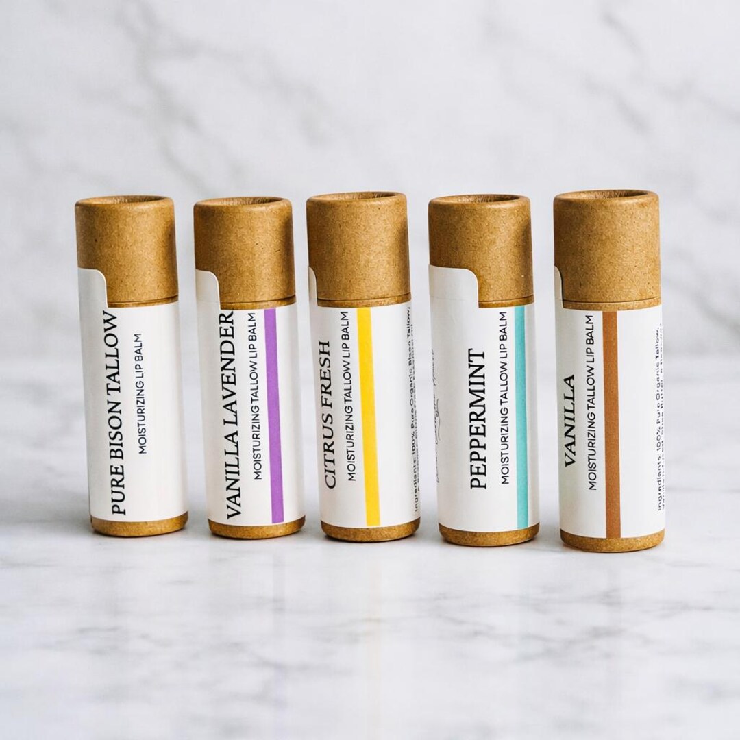 Organic Bison Tallow Lip Balm: Natural Moisturizing Skin Care S-XL - Etsy