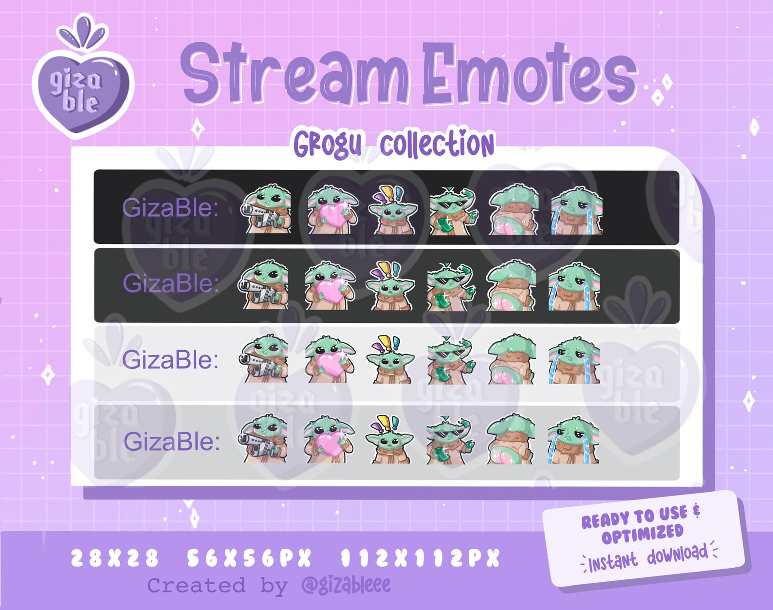 Buy Emotes / Grogu Collection / Pack Emotes / Twitch / Discord / Stream ...