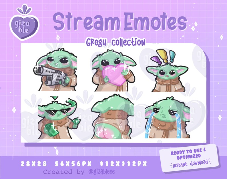 Emotes / Grogu Collection / Pack Emotes / Twitch / Discord / - Etsy Israel