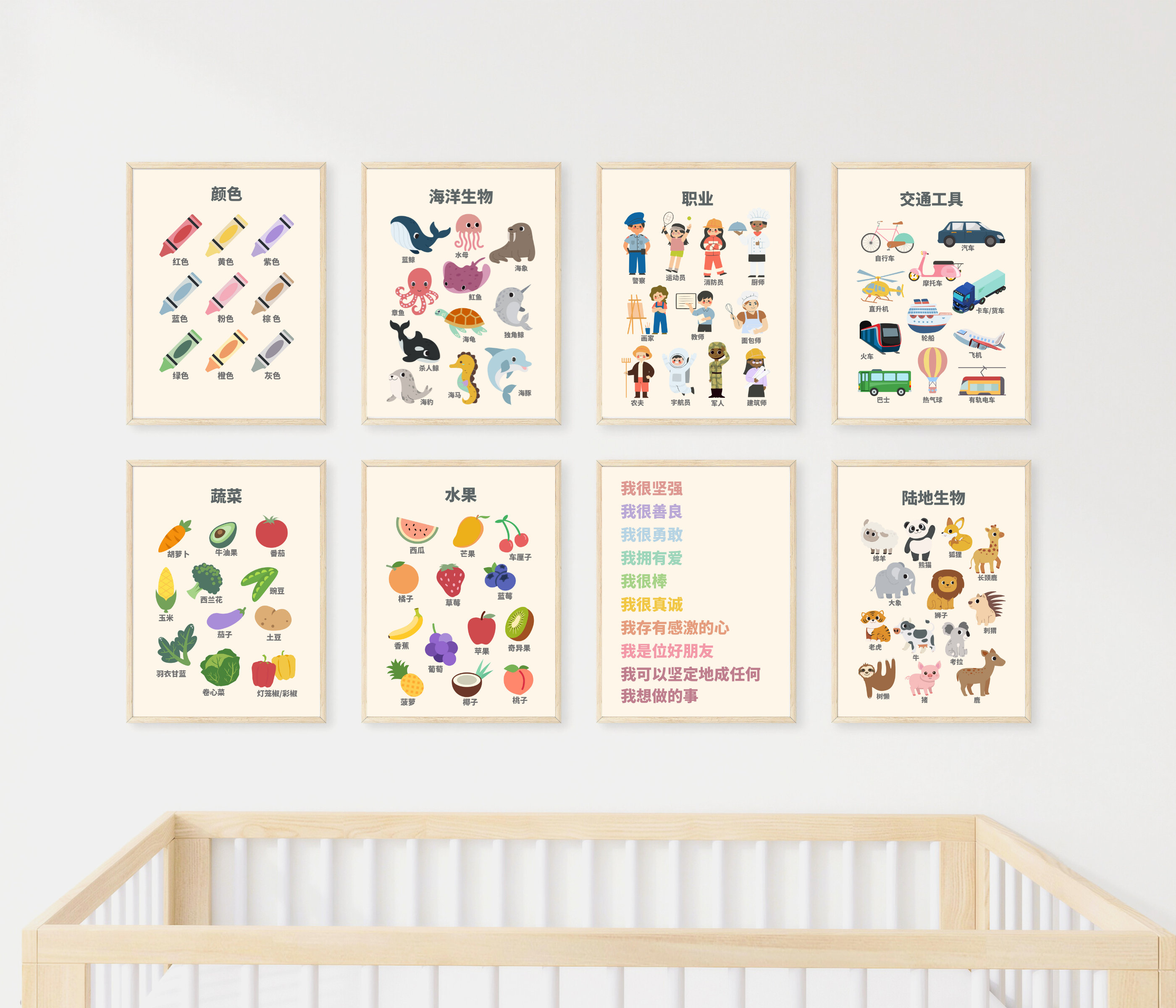 Chinese Vocabulary Educational Posters, Prints for Preschool Toddler ...