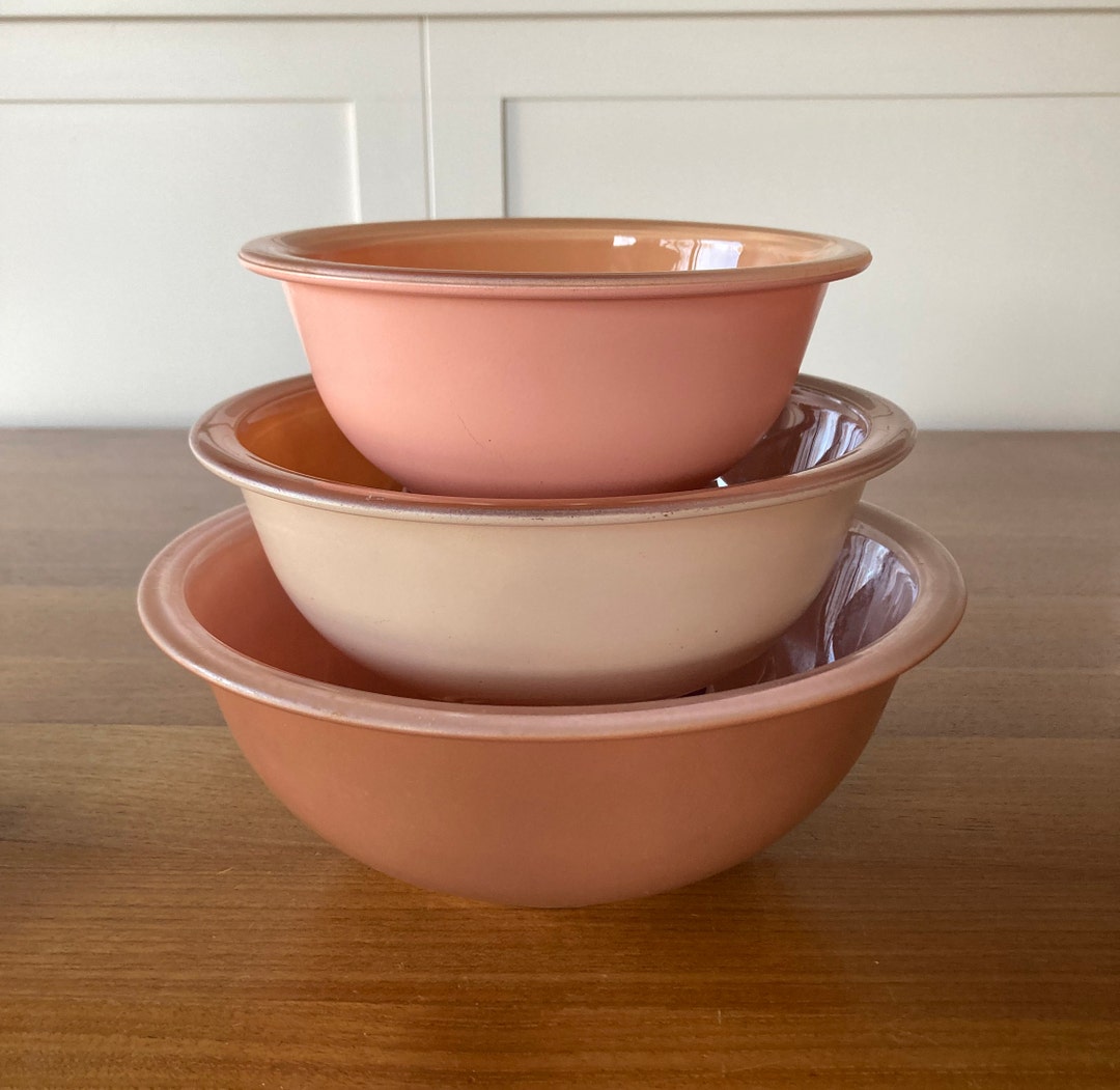 PYREX Nesting Mixing Bowls Autumn Rainbow Baking Serving Snack Set of 3 ...