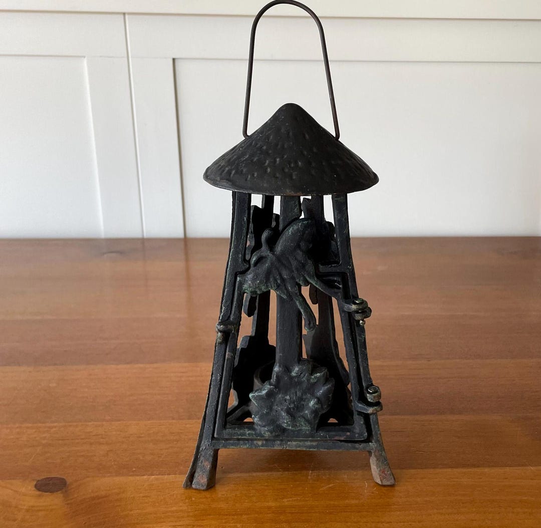 Cast Iron Pagoda Candle Lantern: Asian-themed Butterfly Garden Decor - Etsy
